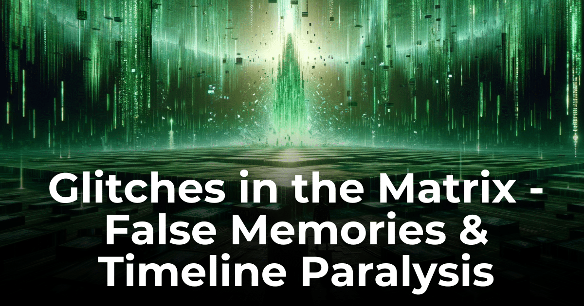 Glitches In The Matrix - False Memories & Timeline Paralysis ...